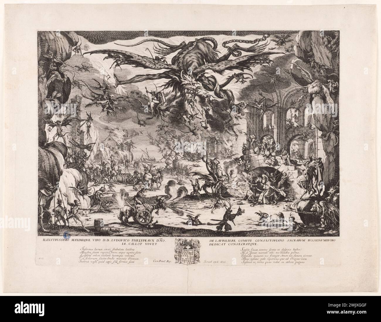 Jacques Callot (1592-1635). "The temptation of Saint Anthony". Etching ...