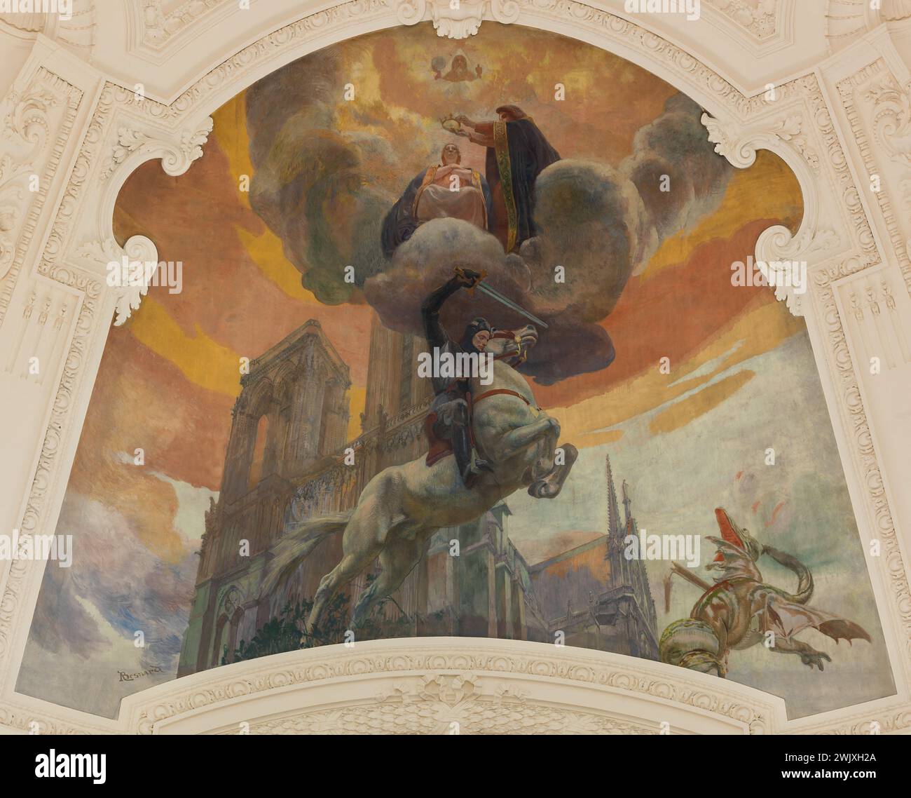 Albert Besnard (1849-1934). Sets of the Petit Palais entrance vestibule ...