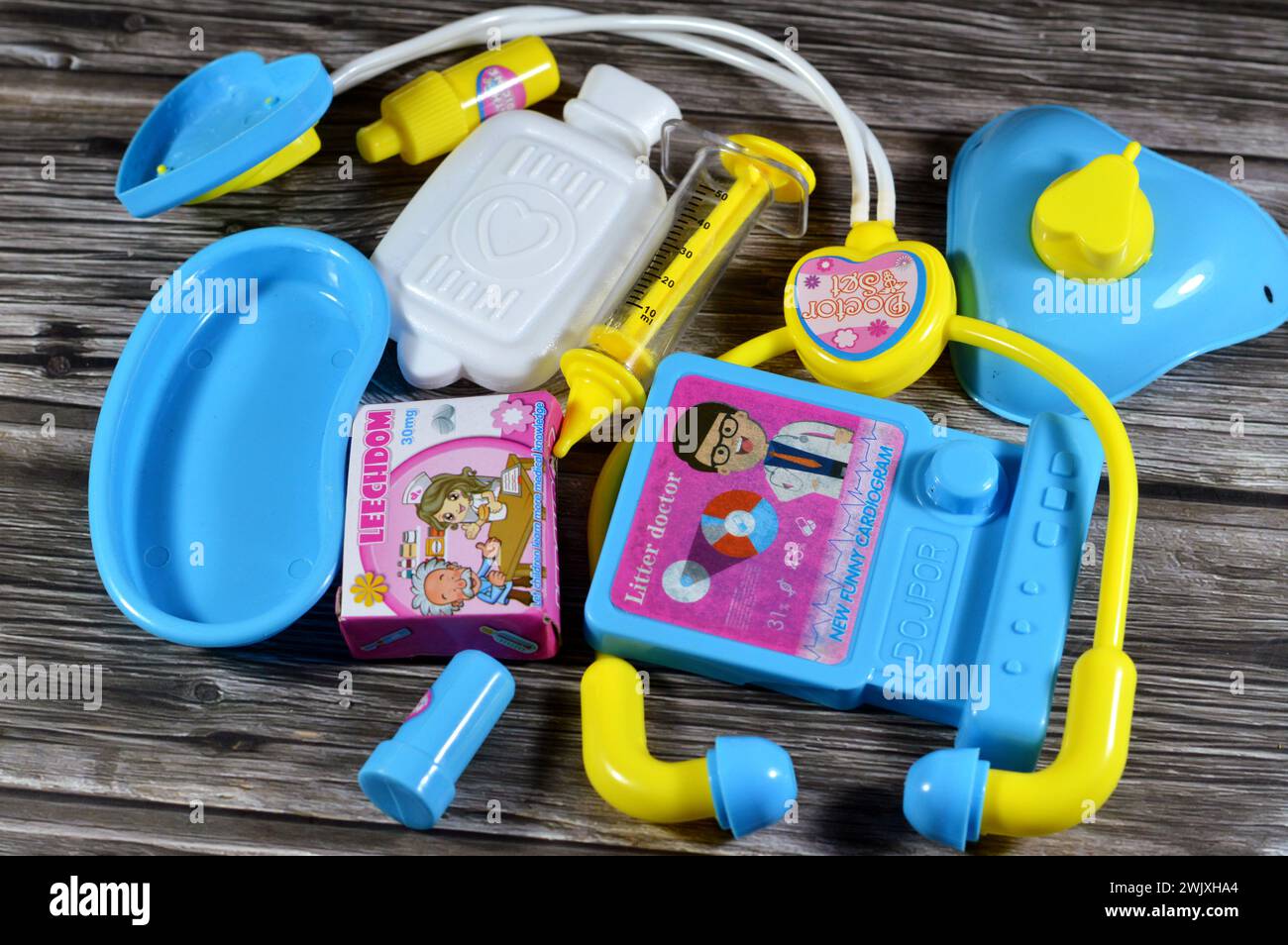 Cairo, Egypt, February 12 2024: A doctor's tools, equipment toy for ...
