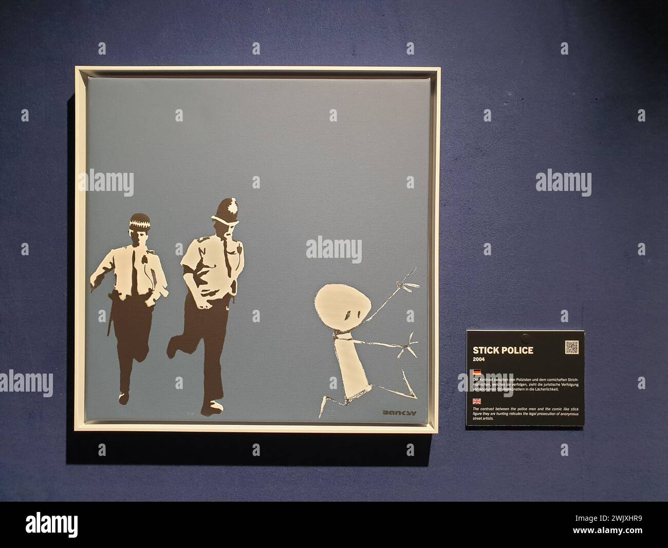 Artwork „Stick Police“ by Banksy in the exhibition „The mystery of ...