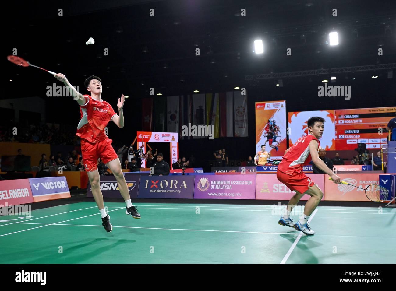 Shah Alam, Malaysia. 17th Feb, 2024. Chen Boyang(L)/Liu Yi of China ...