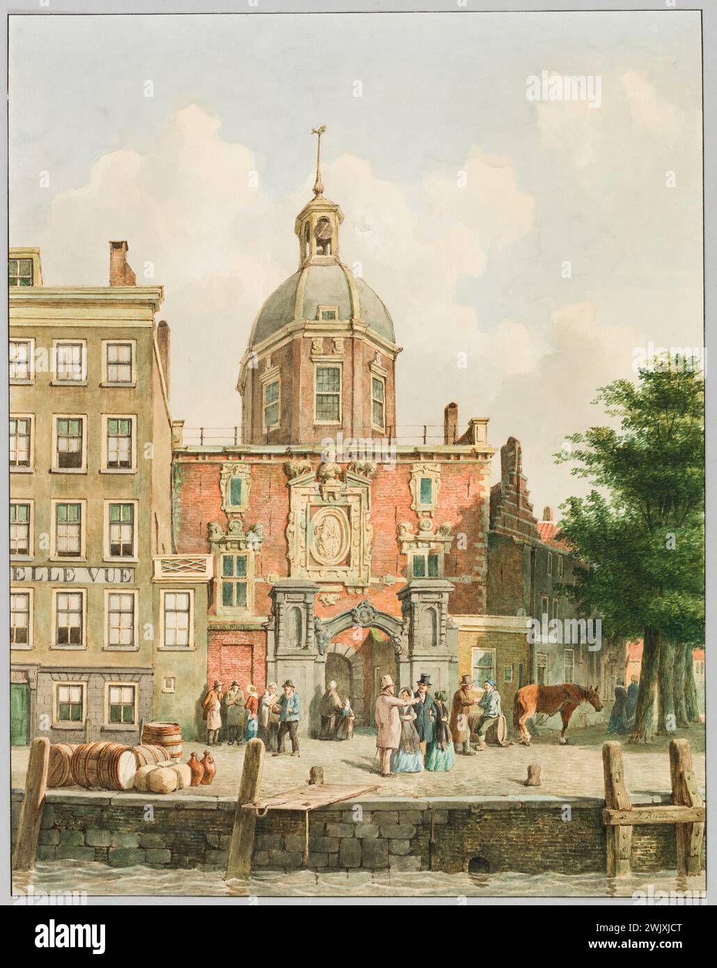 Johannes Rutten (1809-1884). View of Dordrecht. View of the city of ...