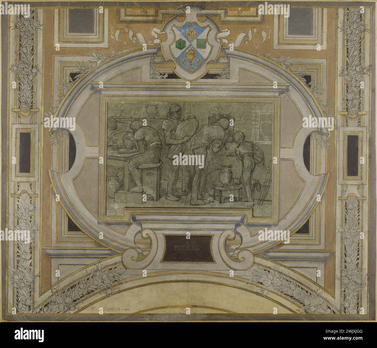 Pierre-Victor Galland (1822-1892). Sketch for the Town Hall Galerie des ...