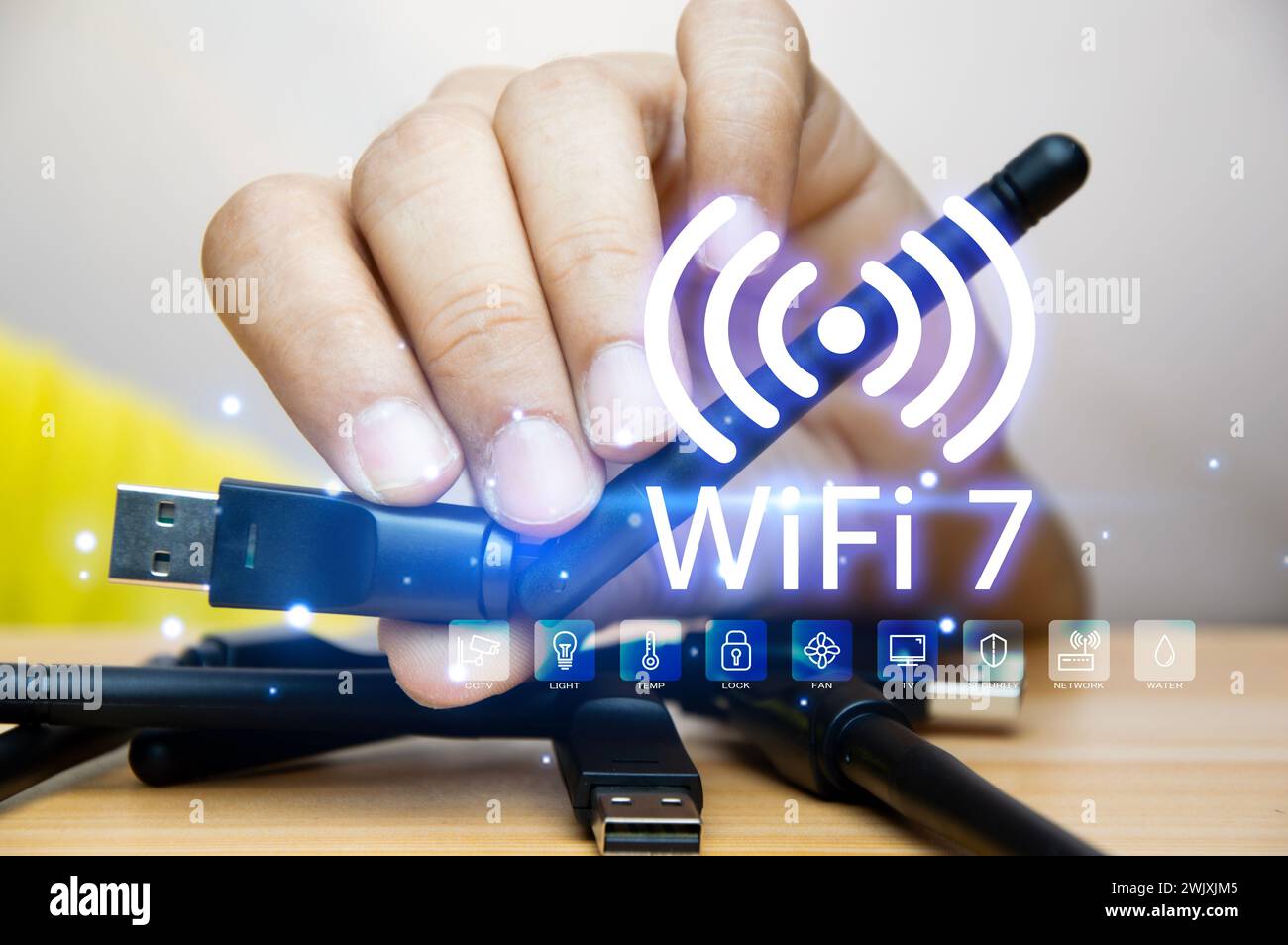 concept technology wifi 7 connect to the internet world with new ...