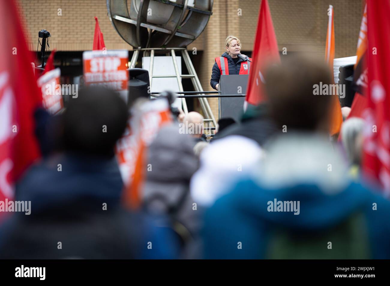 Port Talbot, Wales, UK. 17th Feb 2024. Sharon Graham, General Secretary ...