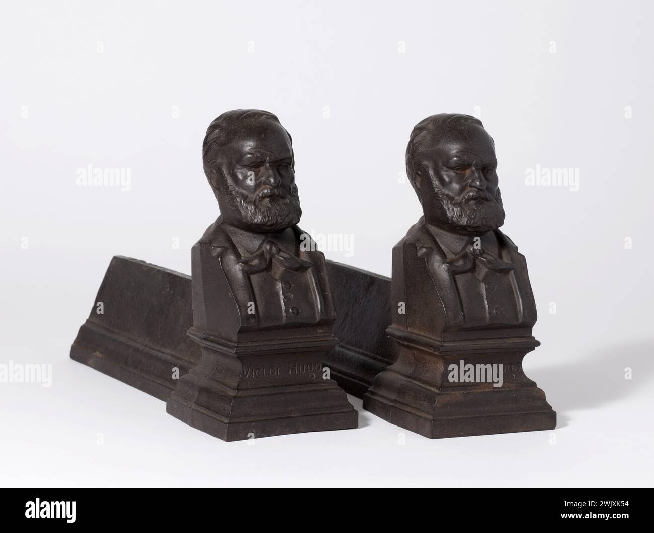 Chenêts with Bust by Victor Hugo. Fonte, house of Victor Hugo ...