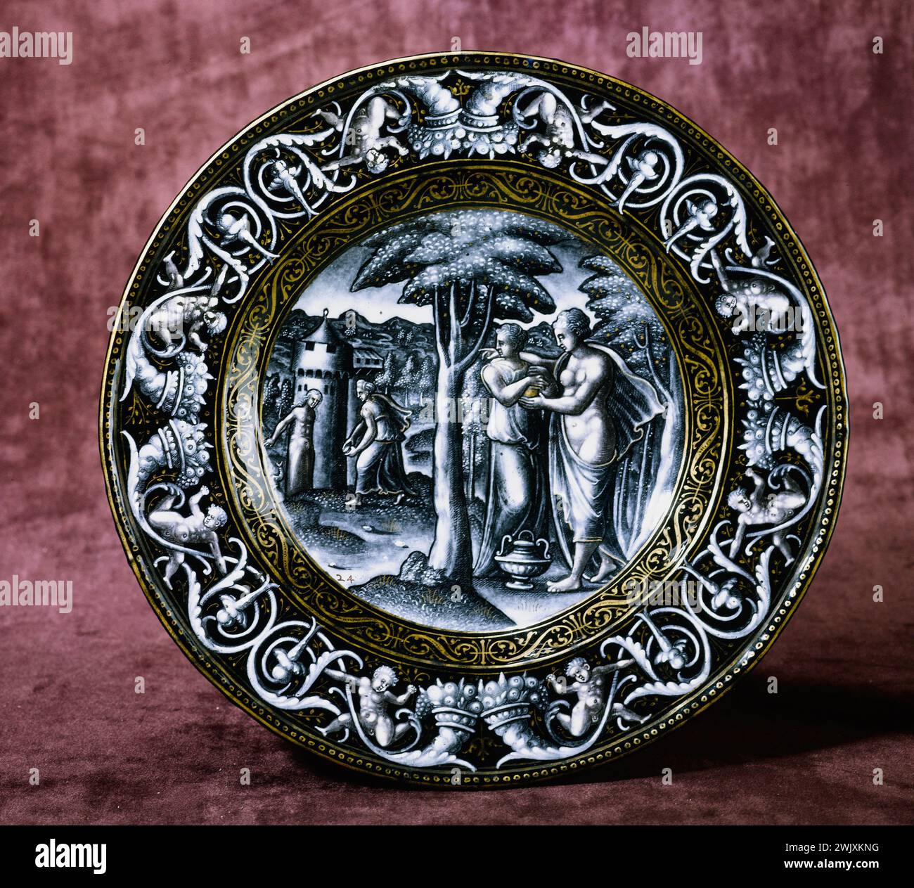 Attributed to Pierre Reymond. "Plate - Venus sends Psyche to hell fill ...