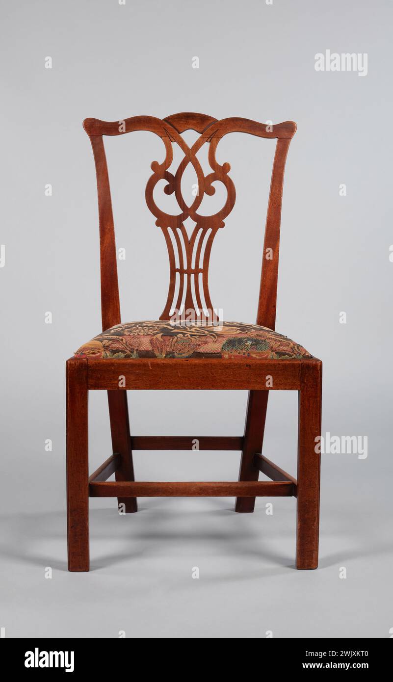 Anonymous, chippendal chair (lined seat) (dummy title). Sculpted wood ...