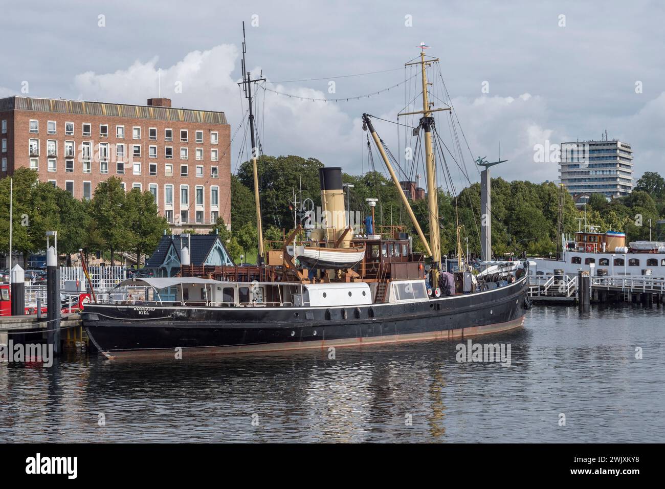 The Dampfer Bussard (steamboat) tourist attraction in Kiel, Germany ...