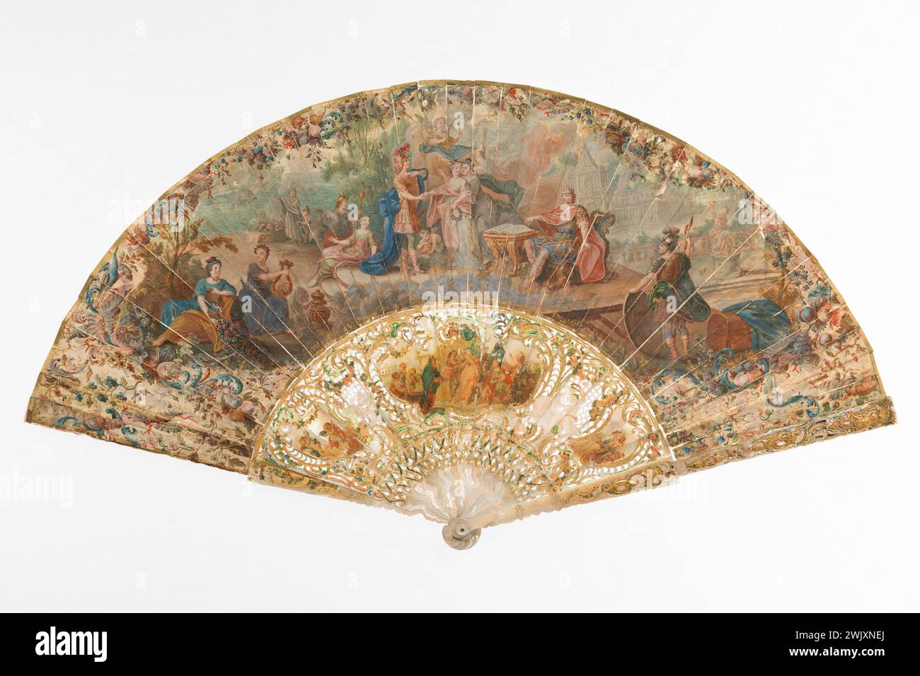 EVENTAIL. "Wedding from Perseus and Andromeda", 18th century. Gouache ...