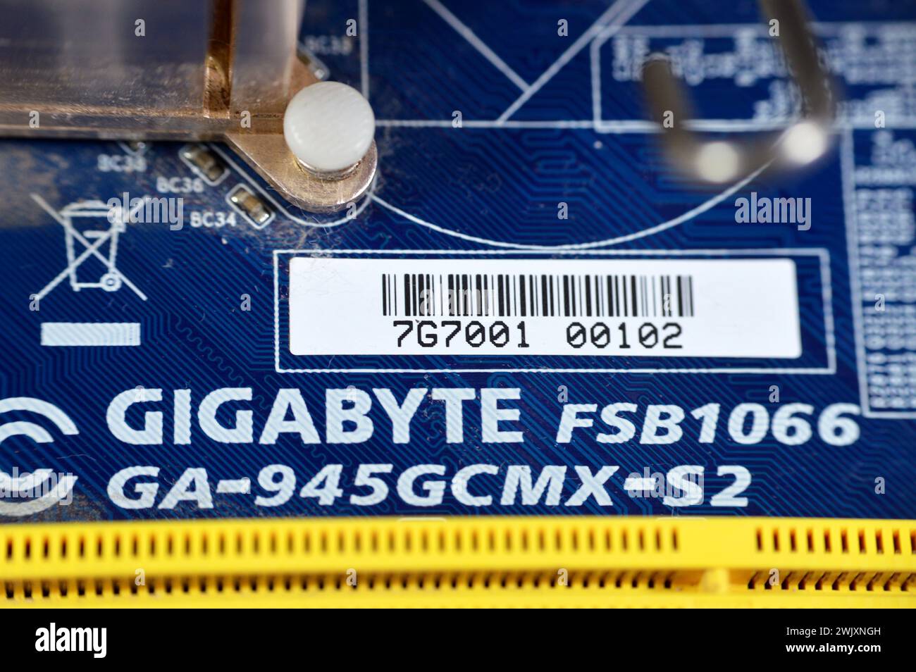 Cairo, Egypt, February 9 2024: Gigabyte main board computer motherboard ...