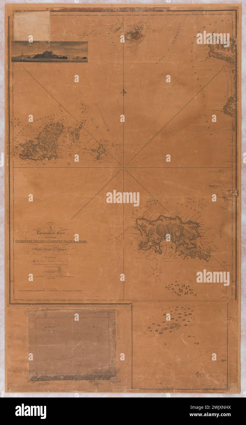 Victor Hugo (1802-1885). "Anglo-Norman Islands map". Printed and ...