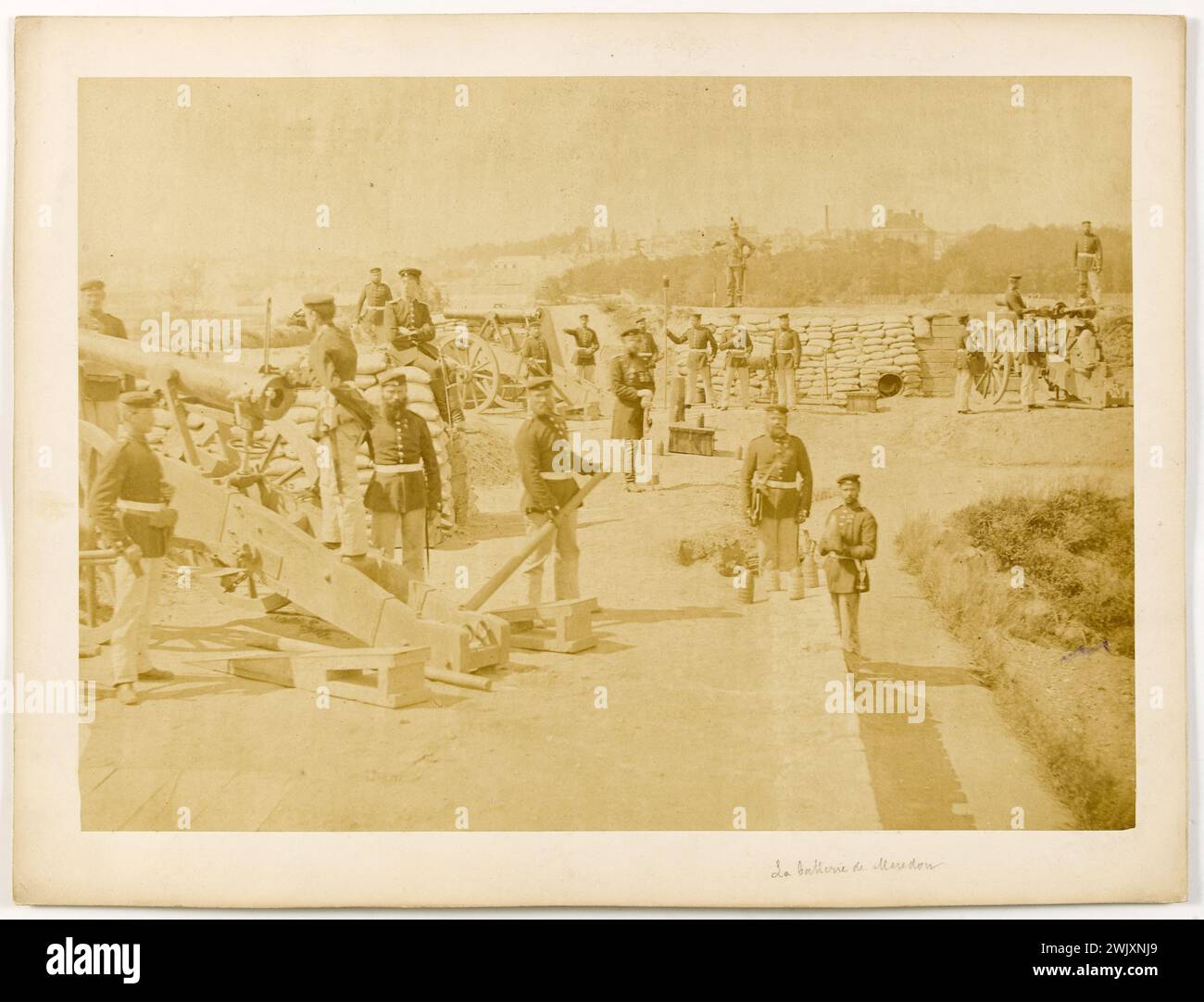 The battery in Meudon. Anonymous photography. Albumin paper draw. Paris ...