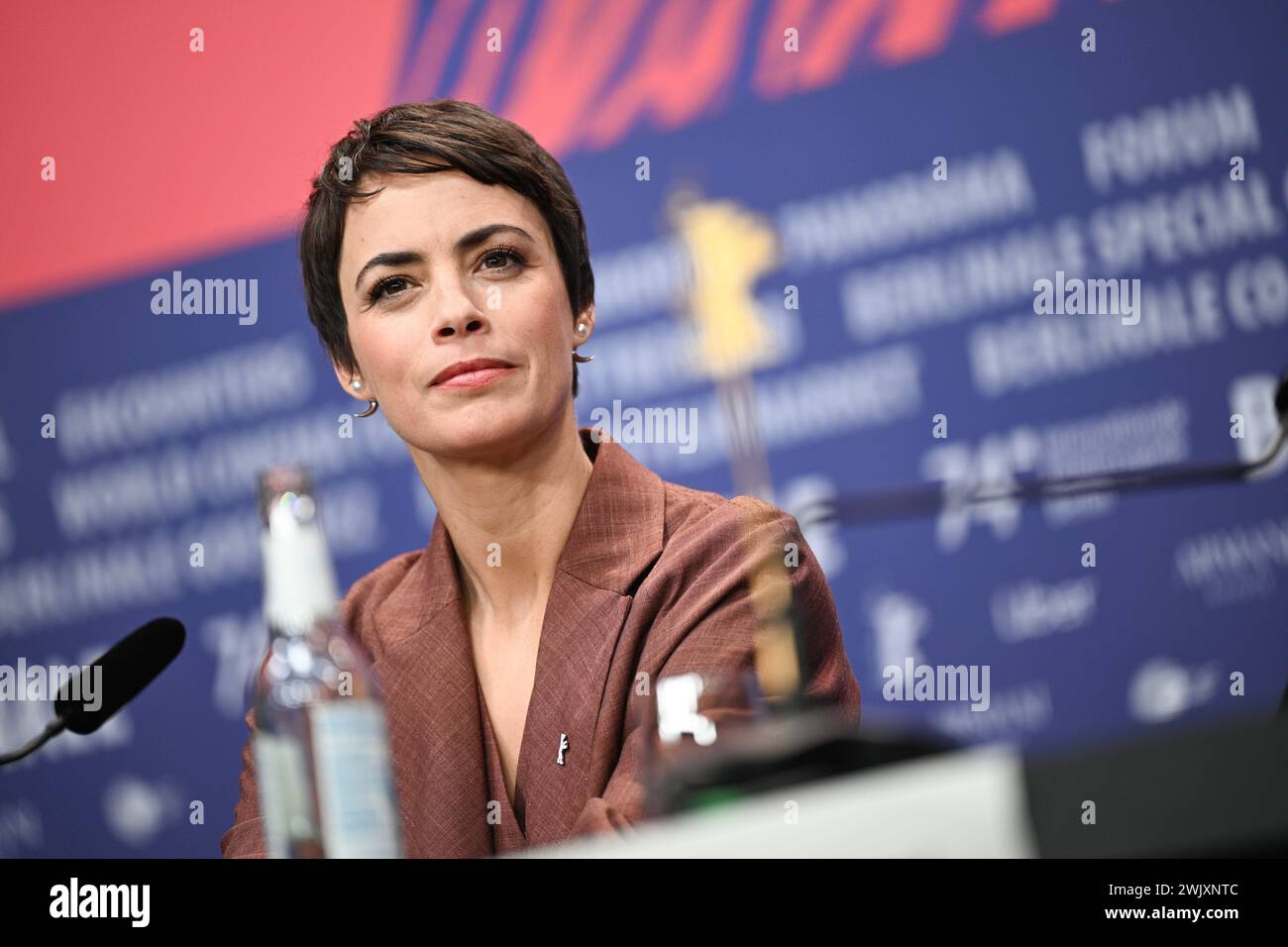 Berlin, Germany. 17th Feb, 2024. Actress Berenice Bejo speaks at the press conference of the ...
