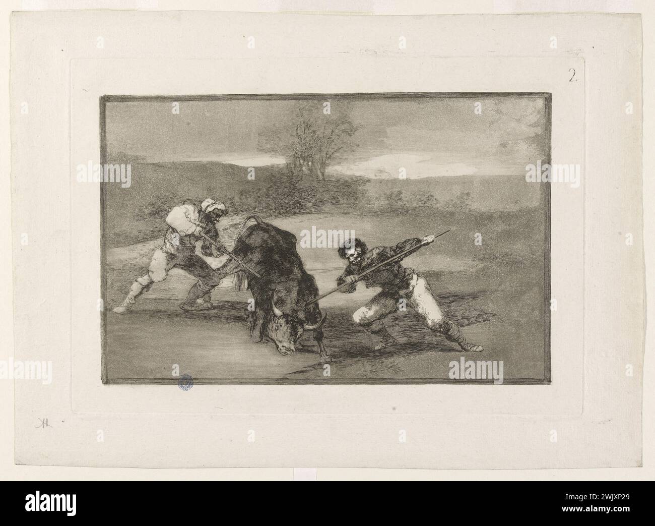 Francisco Goya (1746-1828). "Tauromachie - Pl. 2 - Otro Modo de Cazar a ...