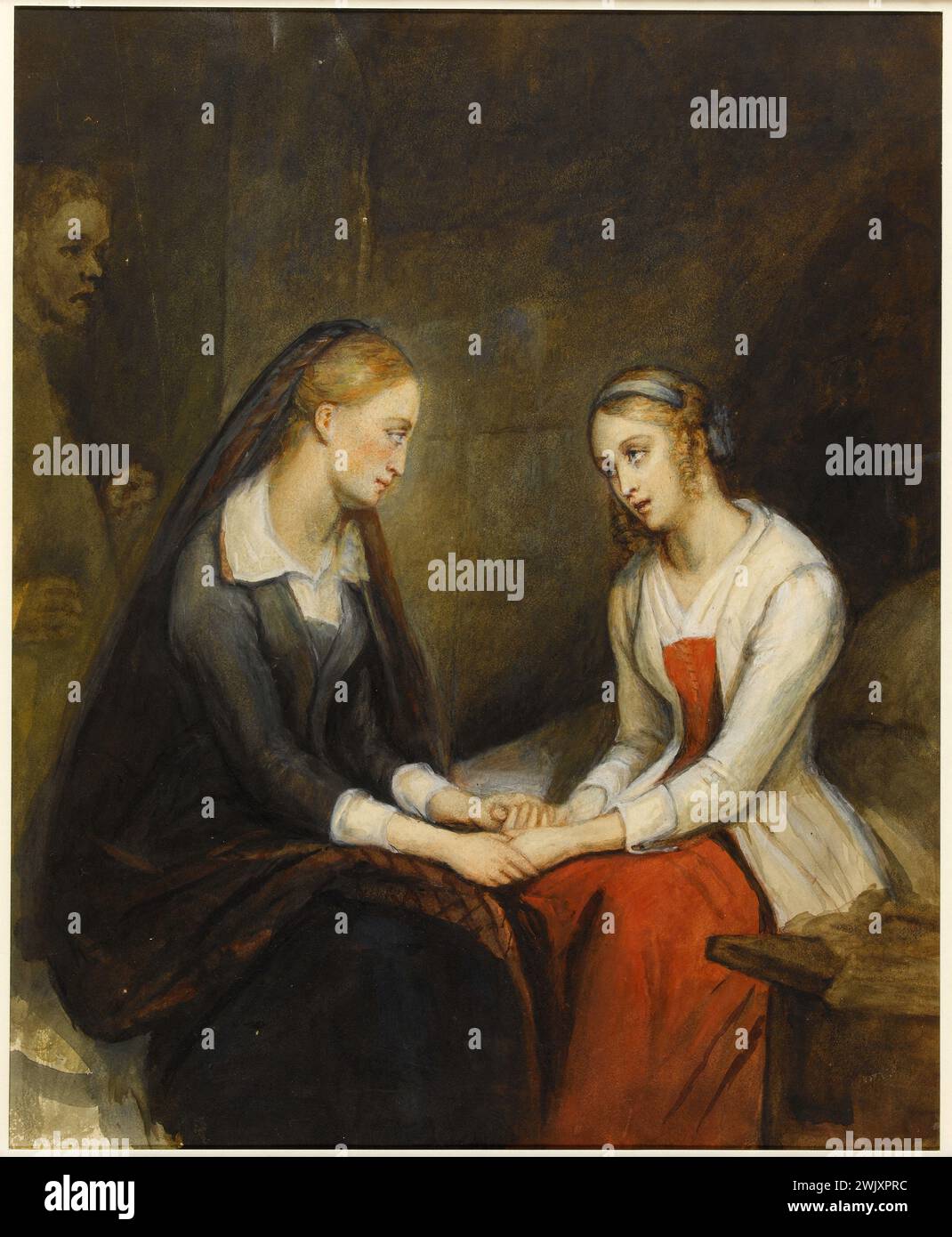 Ary Scheffer (1795-1858). "Effie and Jeanie Deans". Watercolor, first ...