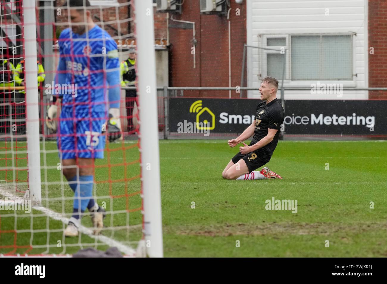 Sam Cosgrove of Barnsley celebrates after he scores a goal to make it 0 ...