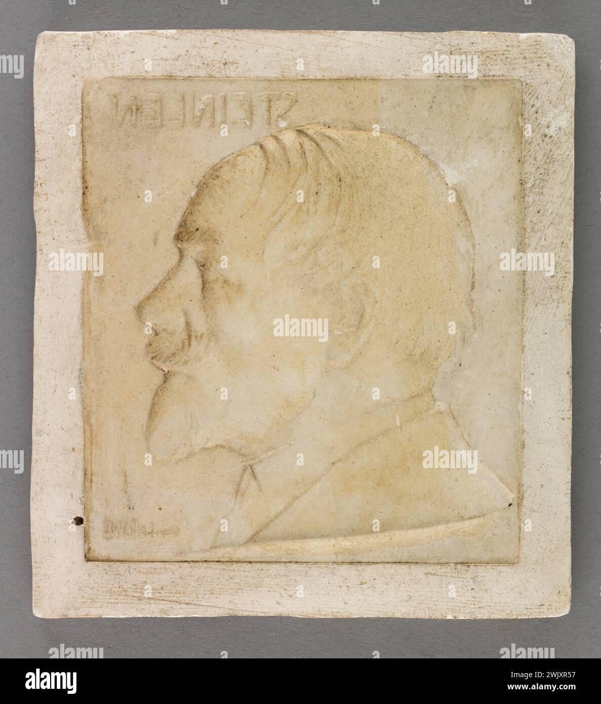 Portrait of Théophile Alexandre "Steinlen" (1859-1923). Plaster. Paris ...