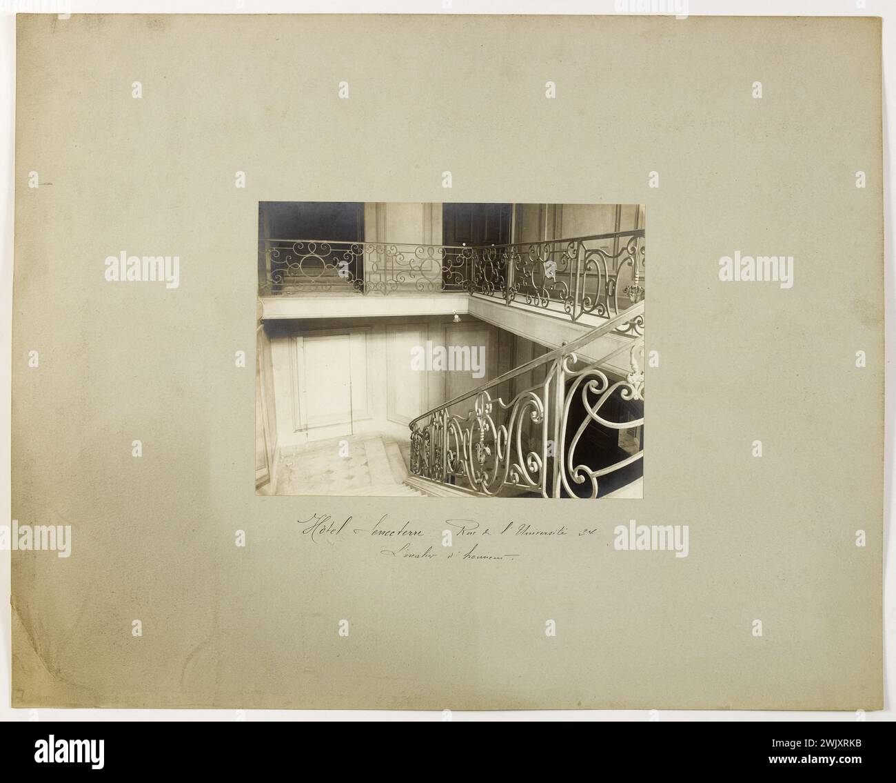 View of the Hotel Staircase of the Senneterre Hotel, current Conflans ...