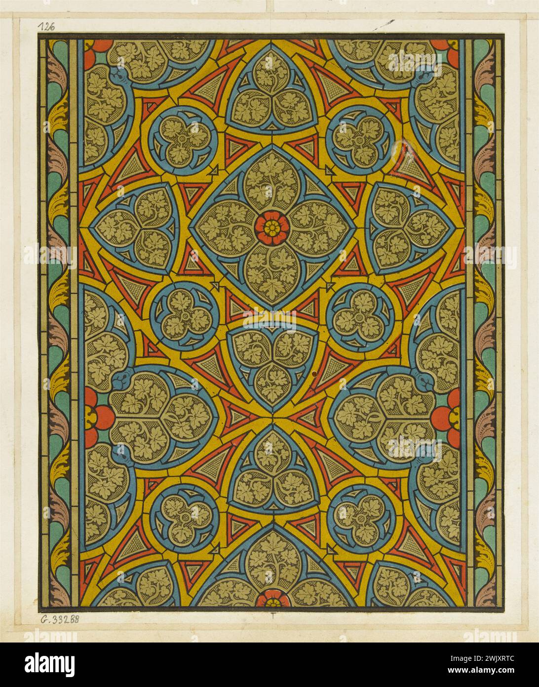 GSELL-Laurent workshop. Album n ° 3; stained glass reason; central part ...