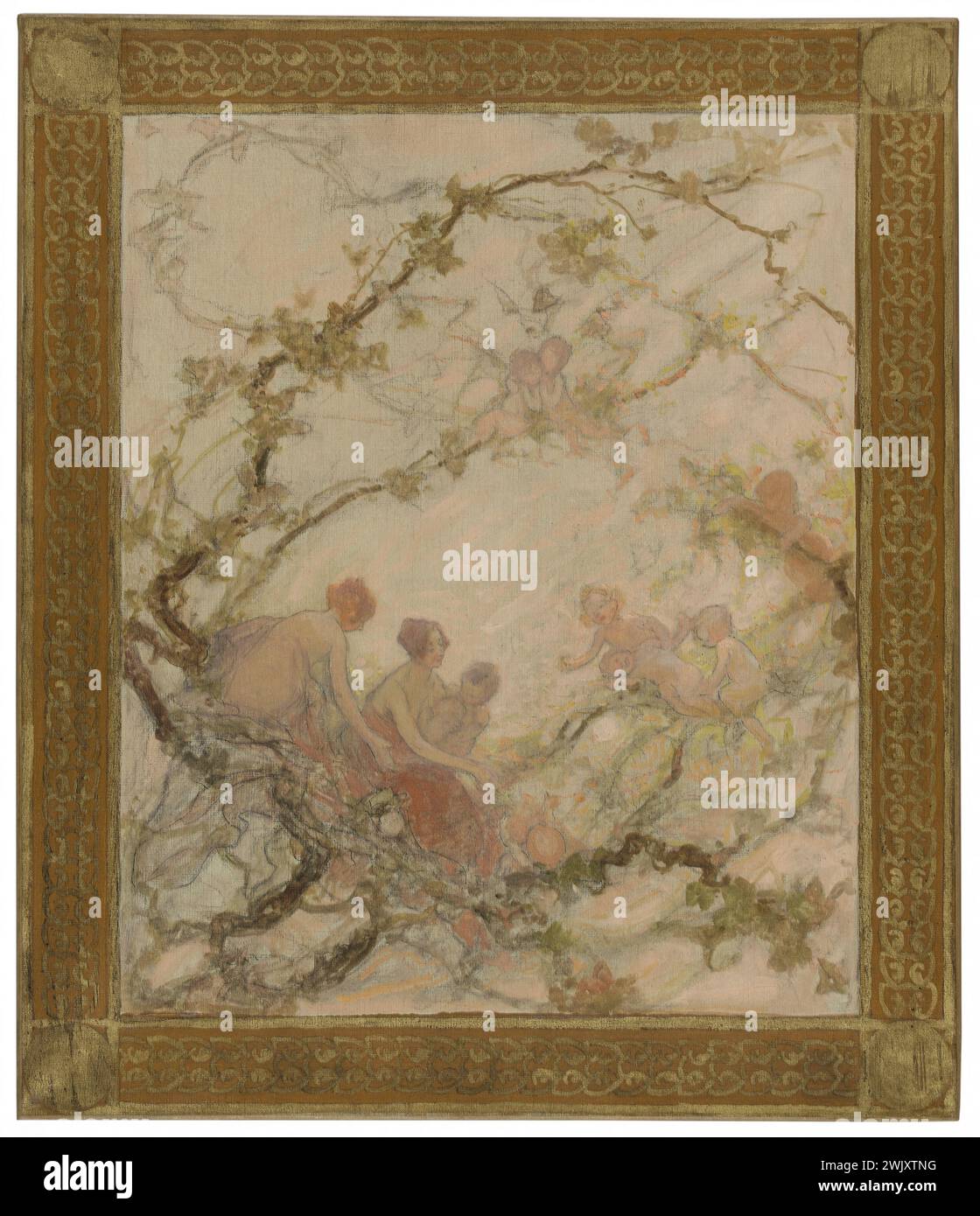 Georges Gabriel Picard (1857-1943). "Women and children in the branches ...