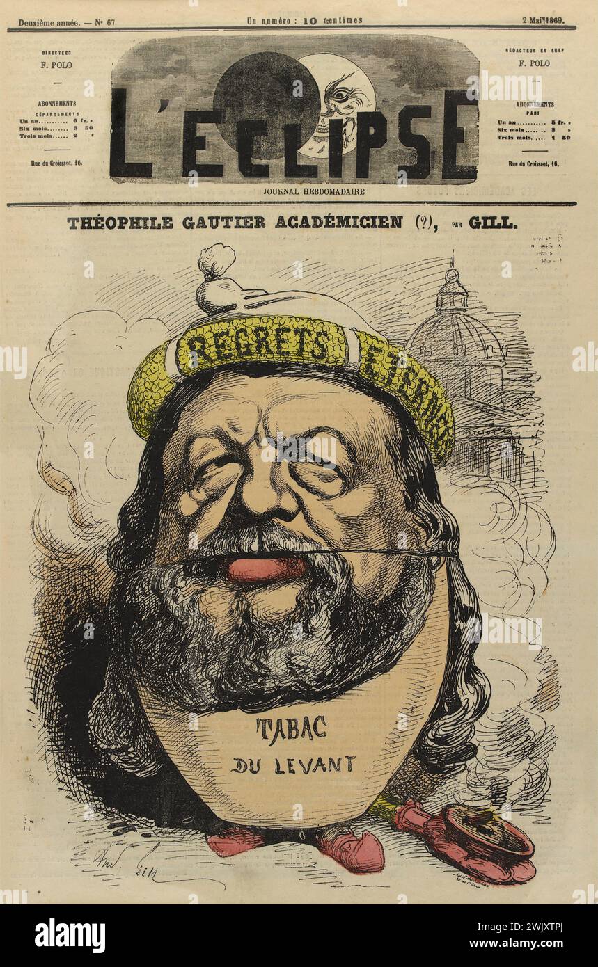 André Gill (André Gosets Guines, Dit - 1840-185). "Thiophile Gautier ...