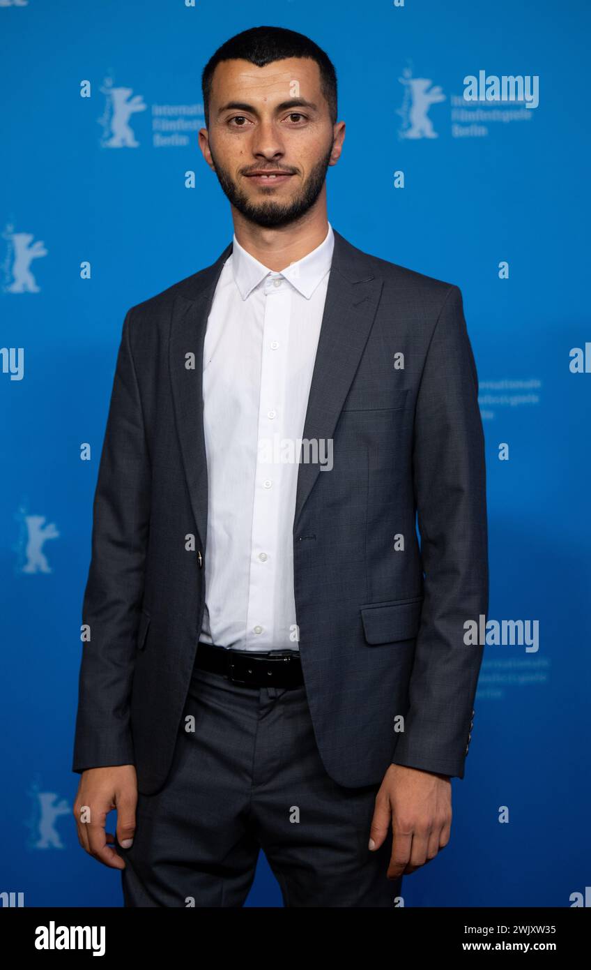 Berlin, Germany. 17th Feb, 2024. Director Basel Adra stands in front of ...