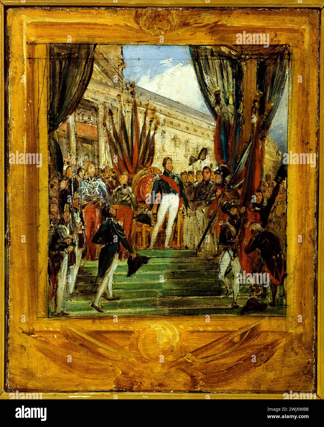 Joseph Désiré Court (1797-1865). "Louis-Philippe distributing the flags ...