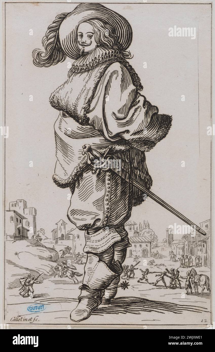 Jacques Callot (1592-1635). "The nobility, the gentleman with fur ...