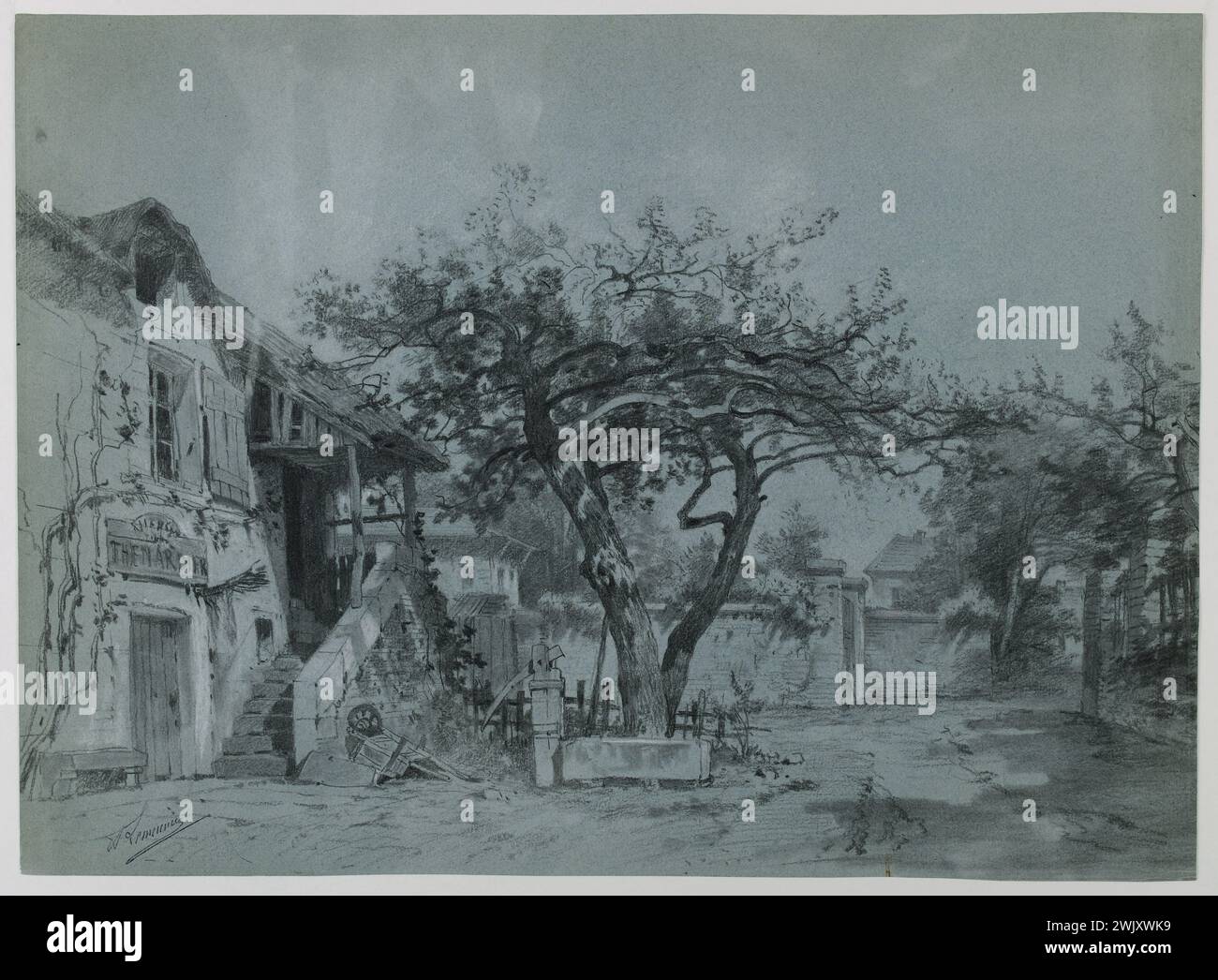 Victor Hugo (1802-1885). L'Auberge des Thénardier. Graphite pencil on ...