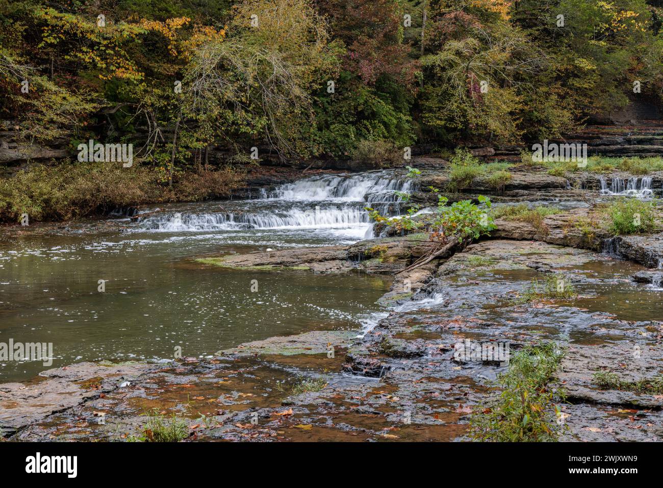 Falling Water Cascades in Burgess Falls State Park near Cookeville ...