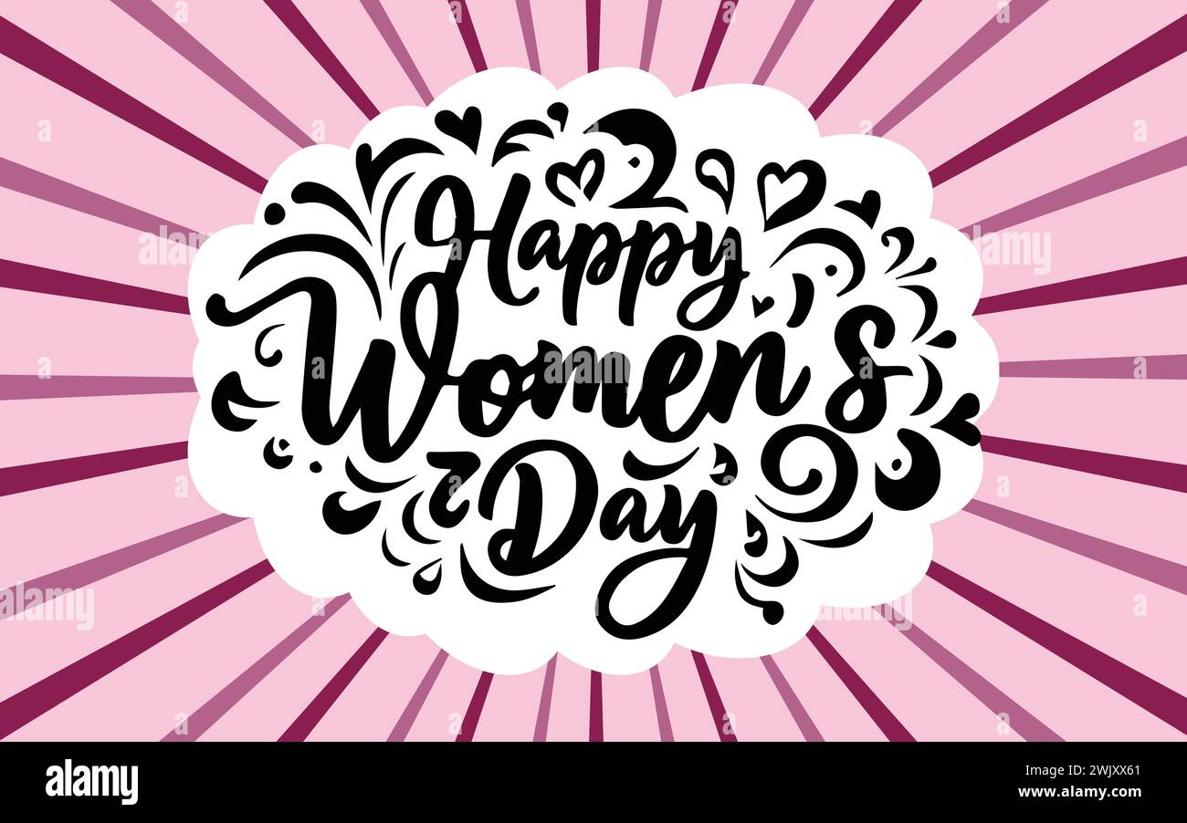 Women's Day hand lettering calligraphy text design card stock ...