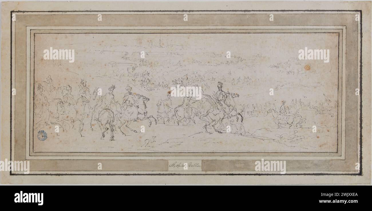 Stefano della Bella (Étienne de la Belle) (1610-1664). "Battle scene ...