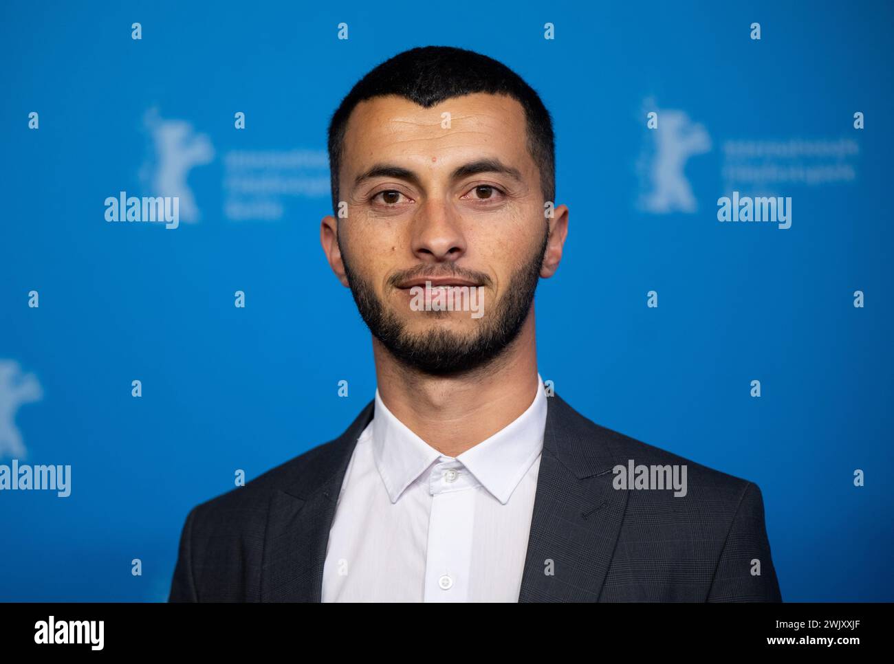 17 February 2024, Berlin: Director Basel Adra stands in front of the ...