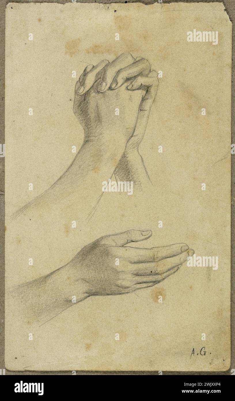 Arthur-Joseph Guéniot (1866-1951). Anatomical study. Hands crossed and ...