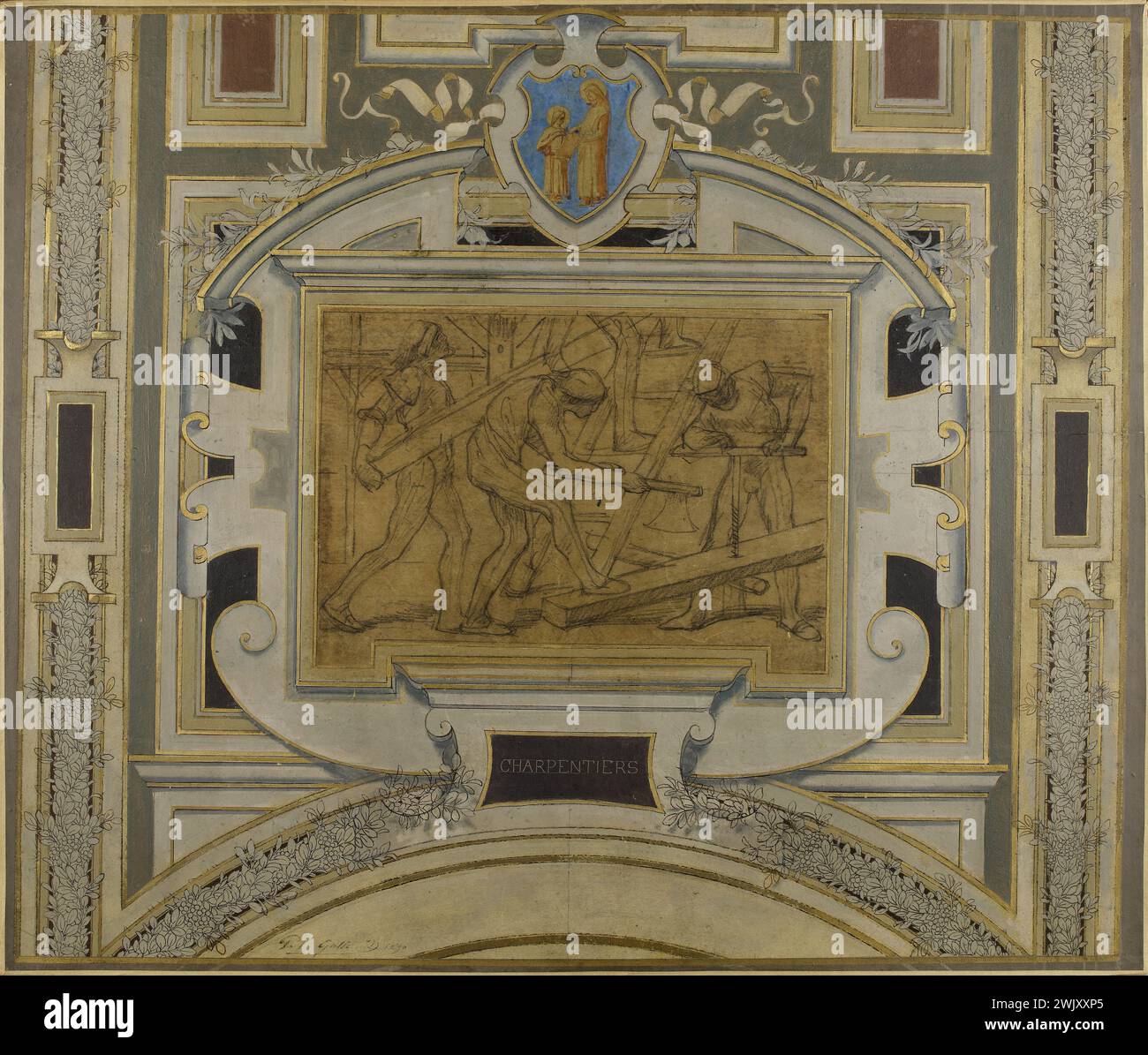 Pierre-Victor Galland (1822-1892). Sketch for the Town Hall Galerie des ...