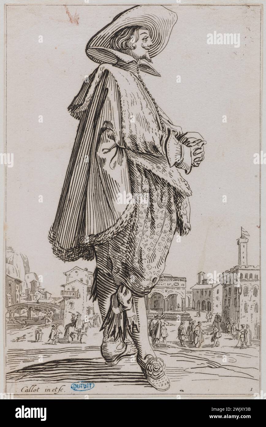 Jacques Callot (1592-1635). "The nobility, the gentleman with the hands ...