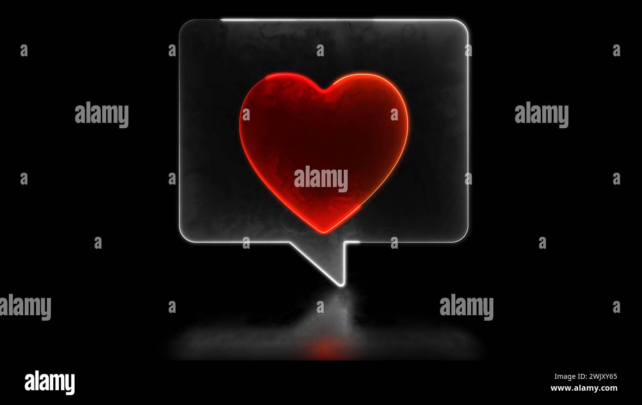 Glowing looping heart shape neon effect, black background Stock Photo ...