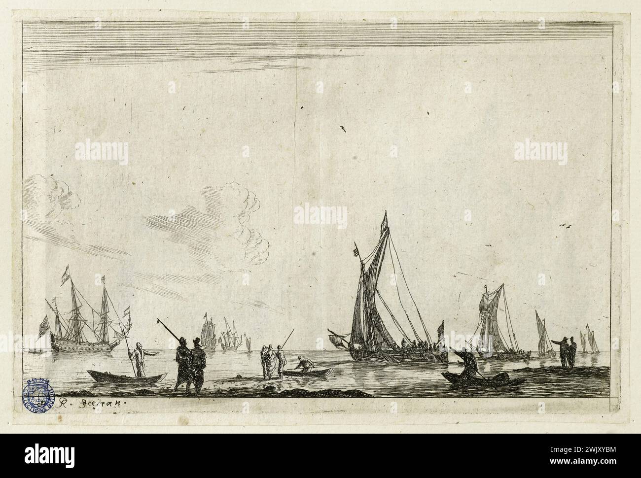 Renier Zeeman (around 1623-1667). Some river ports n ° 8: estuary with ...