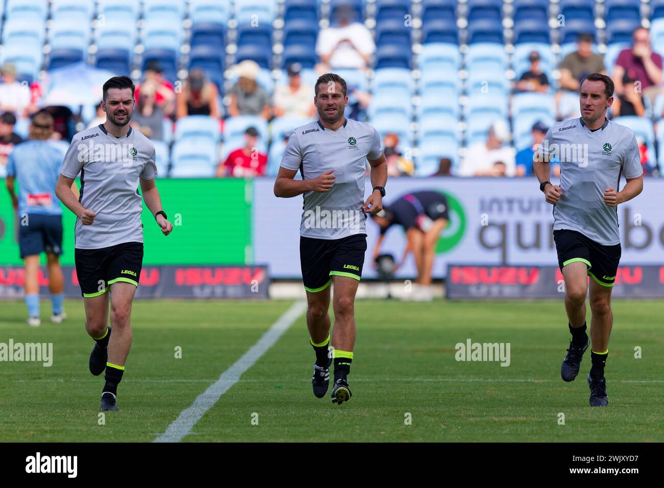 Sydney, Australia. 17th Feb, 2024. Match referees warm up before the A ...