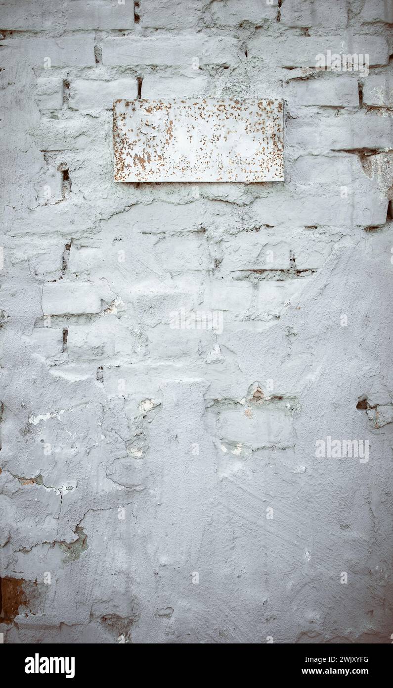 Old brick and plaster wall texture background. Painted distressed wall ...
