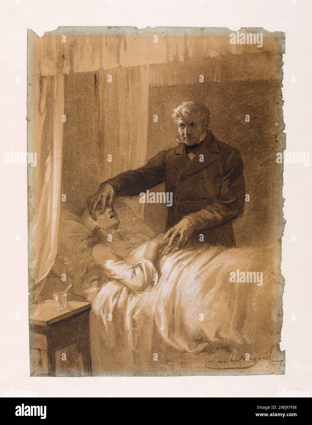 Emile-Antoine Bayard (1837-1891). He closed her eyes. Illustration for ...