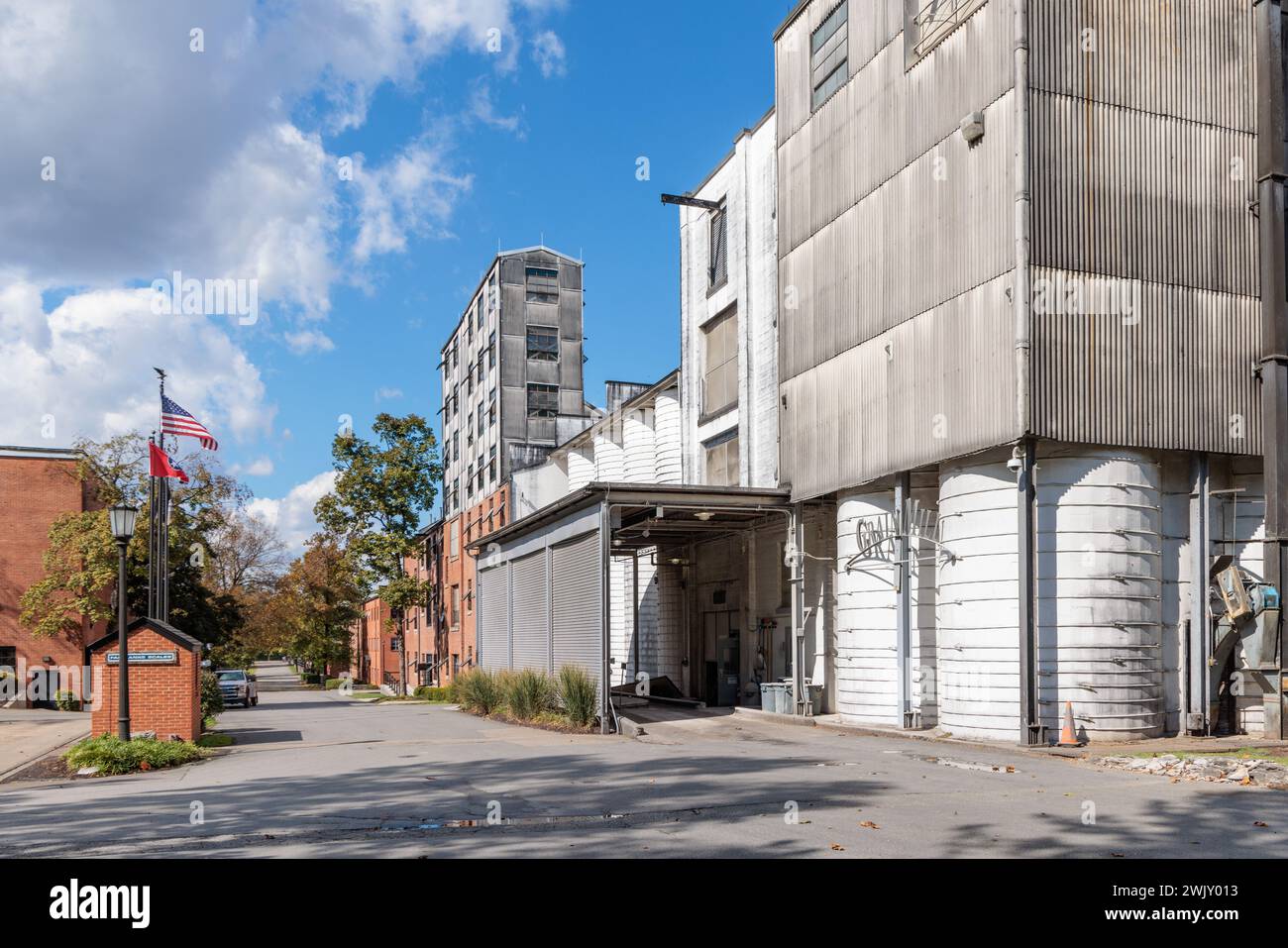 Grain Mill building where grains are fermented at the Jack Daniel ...
