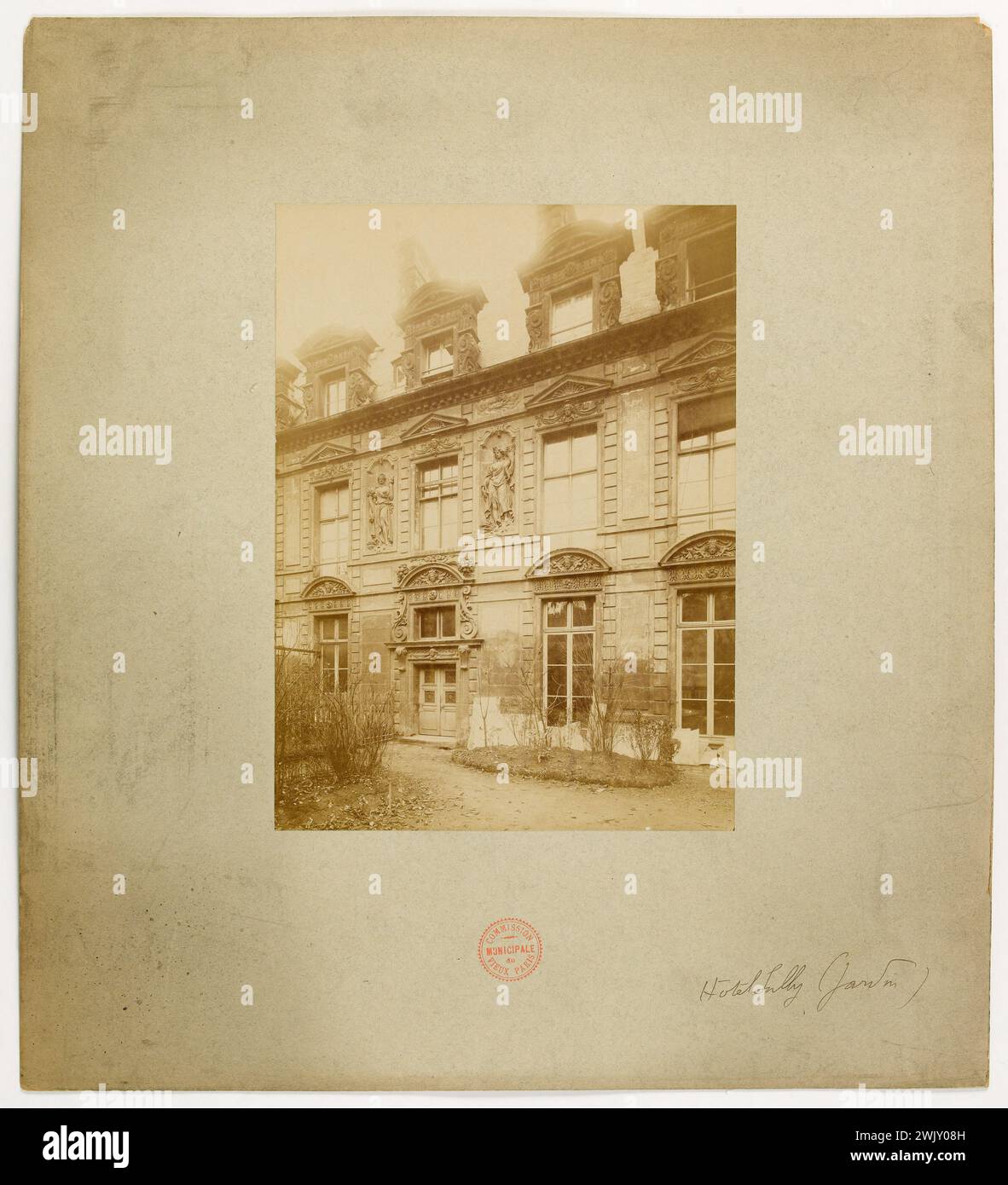 Facade of the Hôtel de Sully, on the garden side. Paris (IVth arr ...