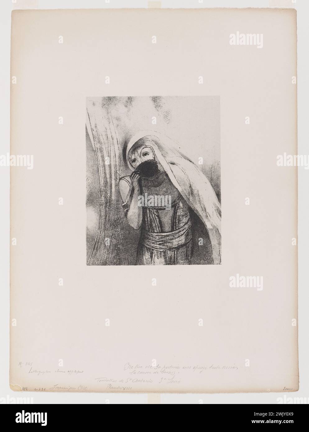 Redon, Odilon (n.1840-04-22-D.1916-07-06), Plate VIII. She draws from ...