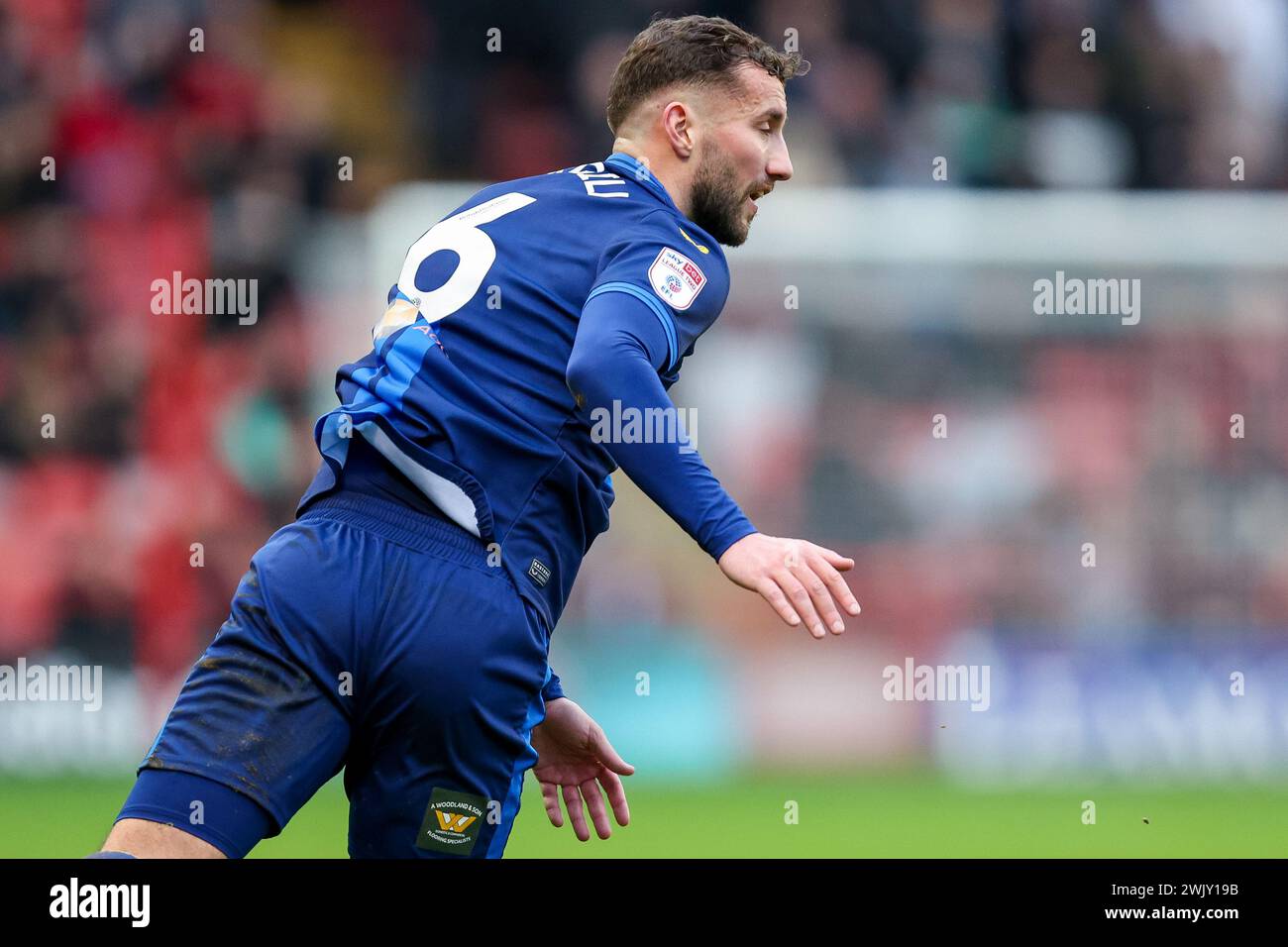 Walsall, UK. 17th Feb, 2024. Mansfield's Baily Cargill during the EFL ...