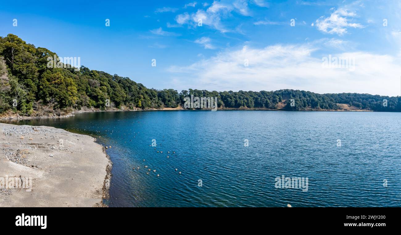 Miike Lake (御池) is a volcanic lake inside Kirishima Kinkowan National ...