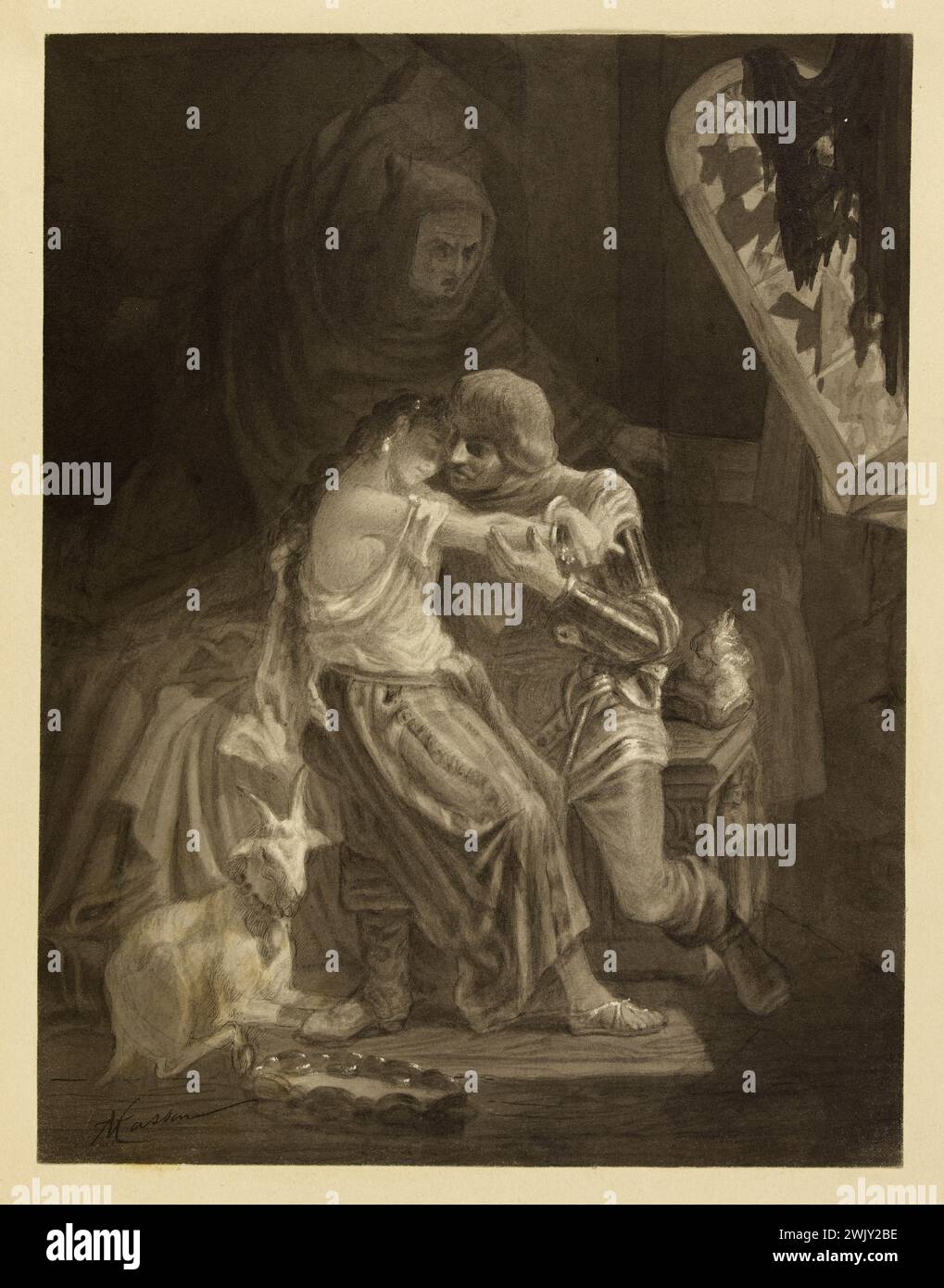 Victor Masson (1849-1917). Illustration of "Notre Dame de Paris", book ...