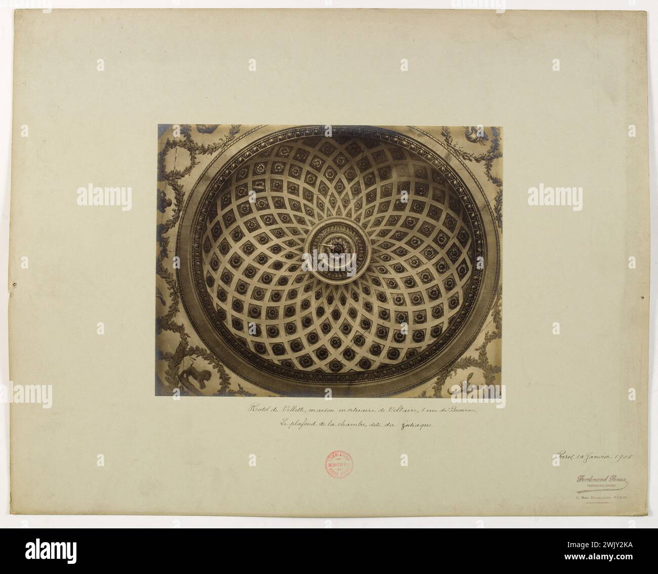 The ceiling of the so -called Zodiac room of the Hôtel de Villette ...