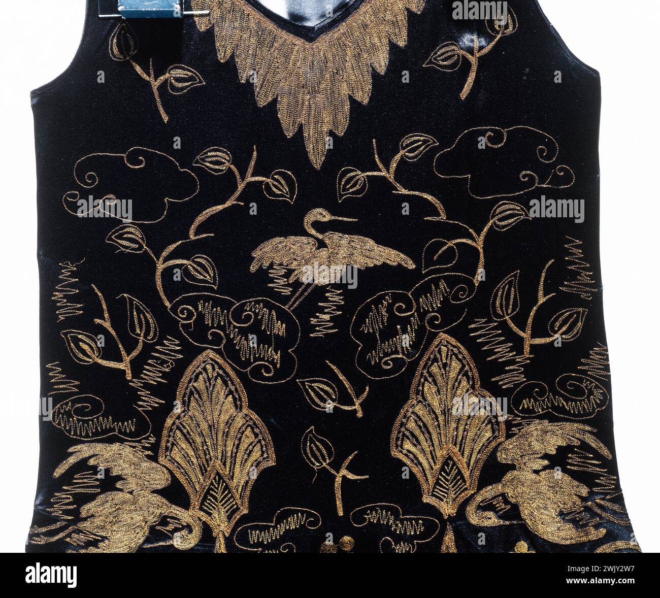 Black silk dress with gold embroidery hi-res stock photography and ...
